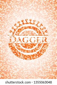 Dagger Orange Mosaic Emblem Background Stock Vector (Royalty Free ...