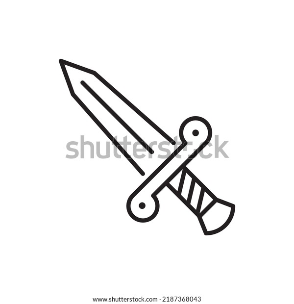Dagger Vector Outline Icon Design Illustration Stock Vector (Royalty ...