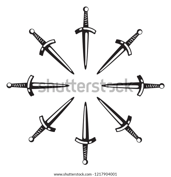 Daggers Piled Circle Vector Illustration Stock Vector (Royalty Free ...