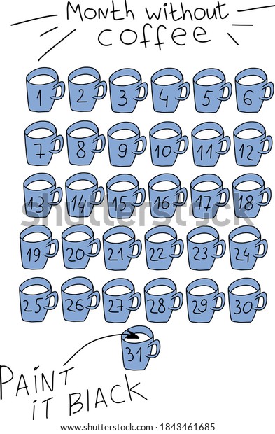 Daily Coffee Tracker Form Coloring Page 库存矢量图（免版税）1843461685 | Shutterstock