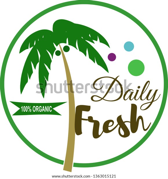 Daily Fresh Coconut Tree Logo Icon Stock Vector (Royalty Free ...