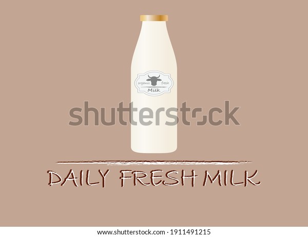 Daily Fresh Milk Card Vector Illustration: เวกเตอร์สต็อก (ปลอดค่า ...