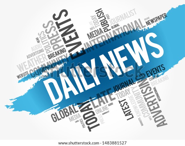 Daily News Word Cloud Collage Business Stock Vector (Royalty Free ...