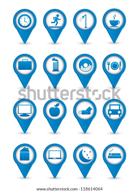 Daily Routine Icons Over White Background Stock Vector (Royalty Free ...