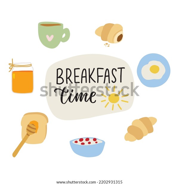 Daily Routine Stickers Set Cute Cartoon Stock Vector (Royalty Free ...