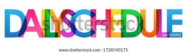 Daily Schedule Colorful Vector Typography Banner: เวกเตอร์สต็อก (ปลอด ...
