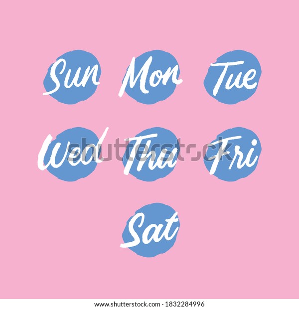 Daily Schedule Set Lettering Daily Schedule: เวกเตอร์สต็อก (ปลอดค่า ...
