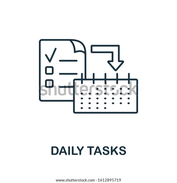 Daily Tasks Icon Line Style Symbol Stock Vector (Royalty Free ...