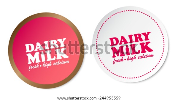 Dairy Milk Stickers Stock Vector (Royalty Free) 244953559