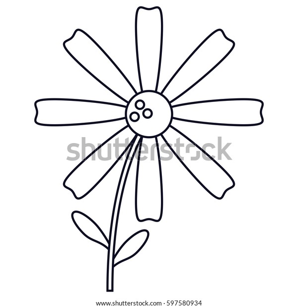 Daisy Flower Decoration Line Stock Vector (Royalty Free) 597580934 ...