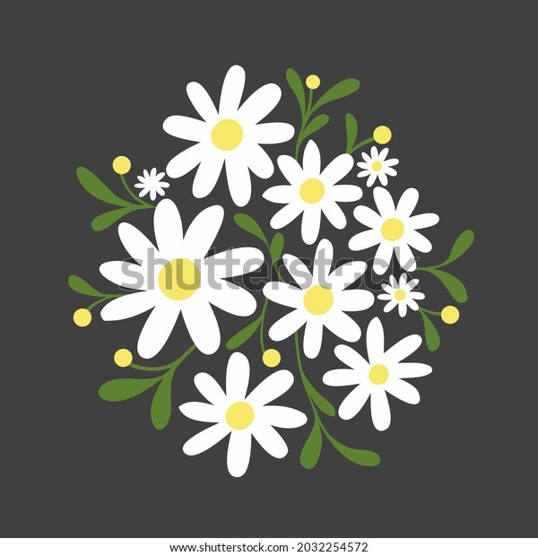 Daisy Flower Drawing Hand Drawn Floral Stock Vector (Royalty Free ...