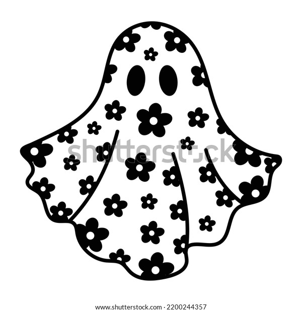 Daisy Ghost Vector Spooky Season Halloween Stock Vector (Royalty Free ...