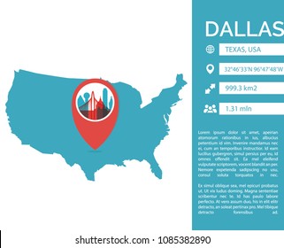 Dallas Pin Point Map Shape Vector Stock Vector (Royalty Free ...