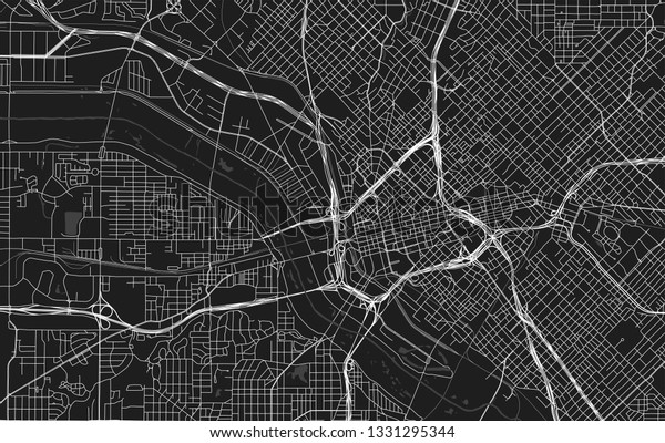 Dallas Texas Downtown Vector Map Art Stock Vector (Royalty Free ...