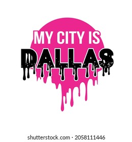 Dallas Text Vector Perfect Poster Design Stock Vector (Royalty Free ...