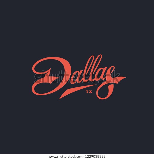Dallas Word Lettering Design Vector Illustration Stock Vector (Royalty ...