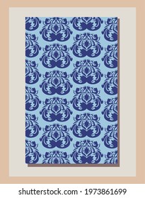 Damascus Pattern Blue Banner Design Stock Vector (Royalty Free ...