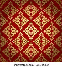 Damascus Pattern Seamless Vintage Background Vector Stock Vector ...