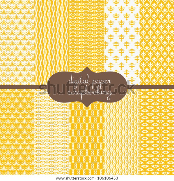 Damask Digital Paper Printable Background Stock Vector (Royalty Free ...