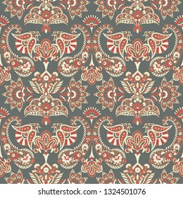Mughal Flower Buti Pattern Design Background 库存插图 1820363903 | Shutterstock