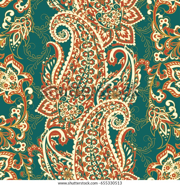 Damask Paisley Seamless Vector Pattern Floral Stock Vector (Royalty ...