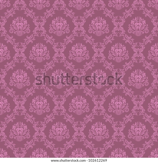 Damask Seamless Floral Pattern Rose Flowers Stock Vector (Royalty Free ...