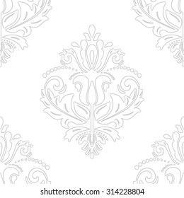 Damask Seamless Ornament Silver Dotted Outlines Stock Vector (Royalty ...