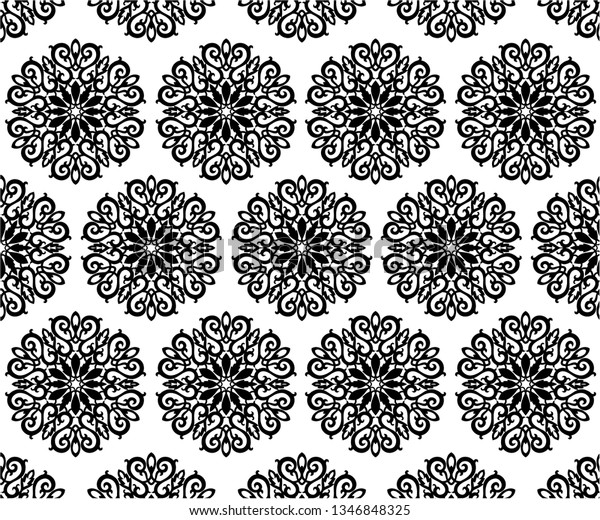 Damask Seamless Pattern Background Stencil Vector Stock Vector (Royalty ...