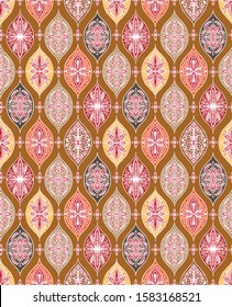 Damask Tiles Line Art Pattern Color Stock Vector (Royalty Free ...