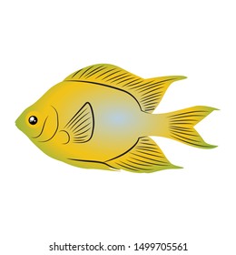 Tropical Fish On White Background Cartoon: เวกเตอร์สต็อก (ปลอดค่า ...