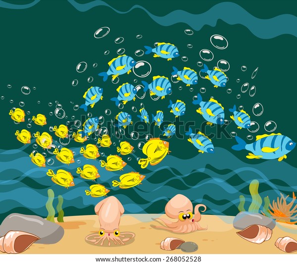 Dance Fish Sea Ocean Underwater World Stock Vector (Royalty Free ...