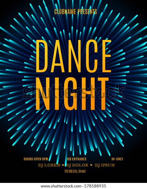 Dance Night Poster Template Modern Club Stock Vector (Royalty Free ...