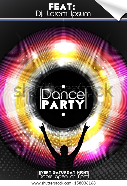 Dance Party Poster Background Template - Vector Illustration