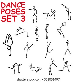 Set Stick Figure Sportsmans Simple Drawing Stock Vector (Royalty Free ...