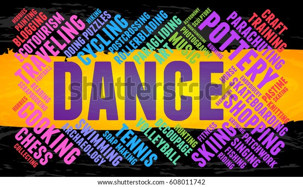 Dance Word Cloud Multicolor Font Yellow Stock Vector (Royalty Free ...