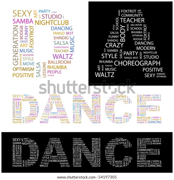 DANCE. Word collage. Vector illustration.