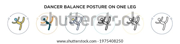 Dancer Balance Posture On One Leg Stock Vector (Royalty Free ...