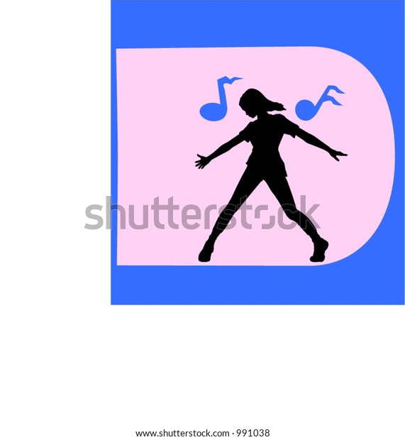 Dancer Girl Musical Notes Files Included Stock Vector (Royalty Free ...