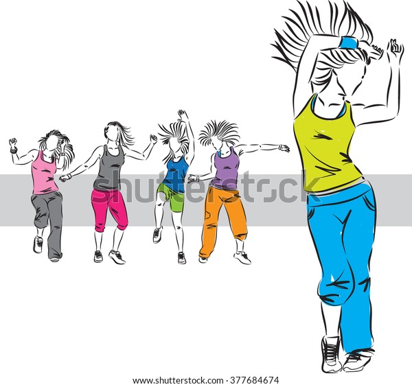 Dancers Group Illustration Stock Vector (Royalty Free) 377684674 ...