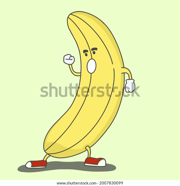 Dancing Bananas Yellow Background Stock Vector (Royalty Free ...