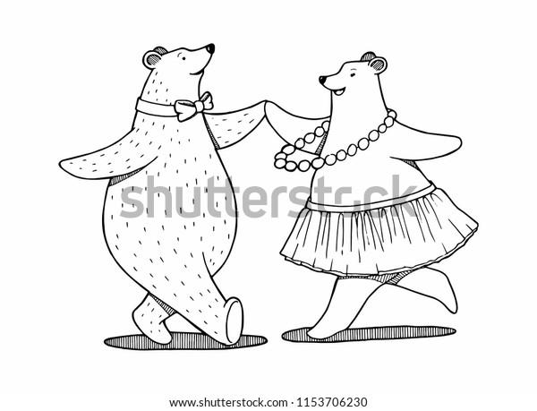 Dancing Bears Couple Ballroom Dancing Bears Stock Vector (Royalty Free ...