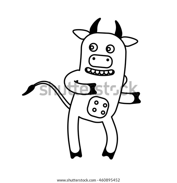 Dancing Cartoon Cow Vector Clip Art Stock Vector (Royalty Free) 460895452