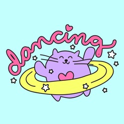 Cartoon Dancing Cats Art Print Free Stock Photo - Public Domain Pictures