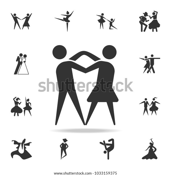 Dancing Couple Icon Set People Dance Stock Vector (Royalty Free ...