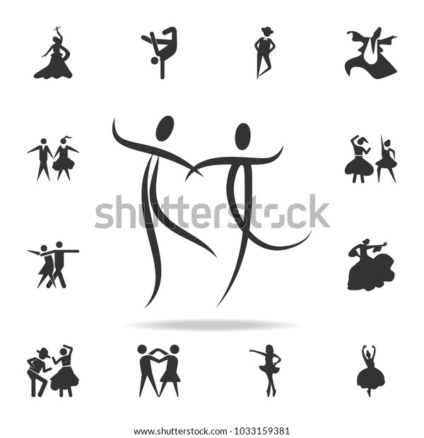 Dancing Couple Icon Set People Dance Stock Vector (Royalty Free ...