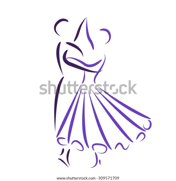 Dancing Couple Logo Isolated On White Stock Vector (Royalty Free) 309571709