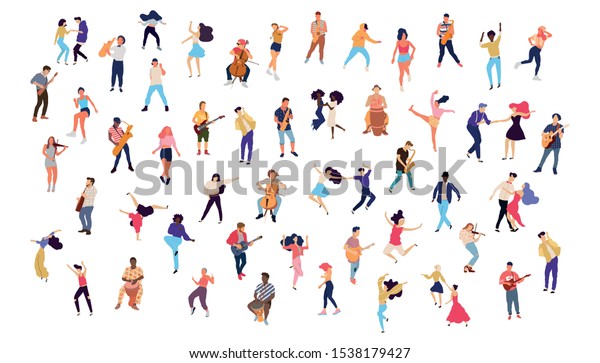 춤추는 사람들 그림 - 벡터 스톡 벡터(로열티 프리) 1538179427