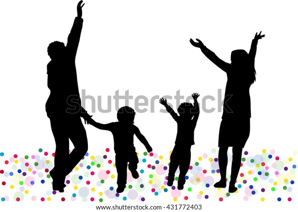 Dancing Family Silhouettes Stock Vector (Royalty Free) 431772403