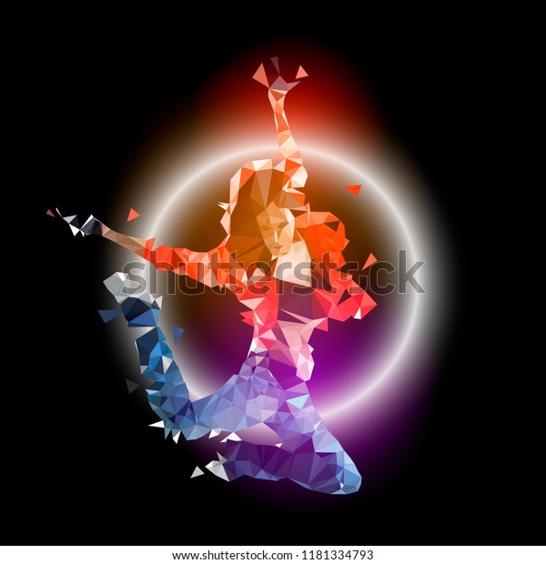 Dancing Girl Low Poly Style Stock Vector (Royalty Free) 1181334793 ...