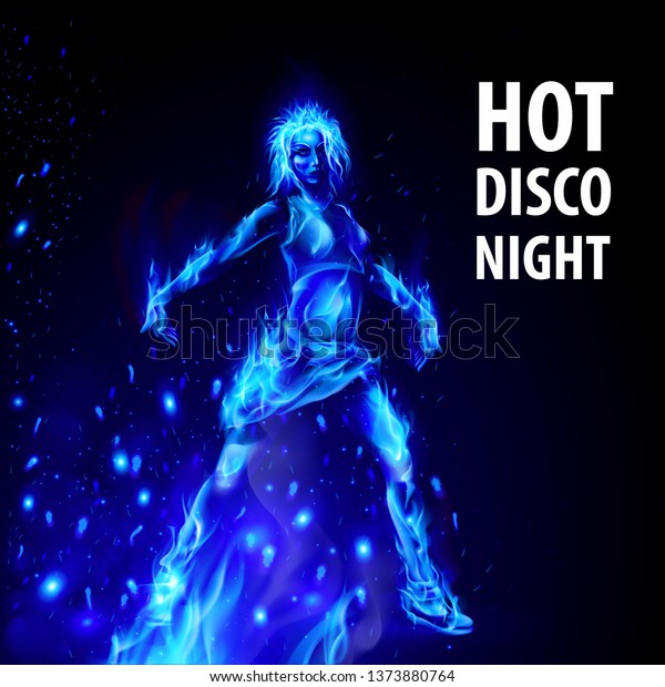 Dancing Hot Girl Blue Fire On Stock Vector (Royalty Free) 1373880764 ...
